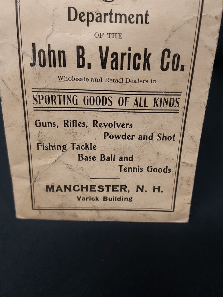 OLD ca. 1910 John B Varick Co. Adv Envelope GUNS RIFLES FISHING ...