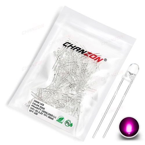 100PCS 3mm Clear LED Lights Emitting Diode Super Bright Bulb Lamp Kit ...