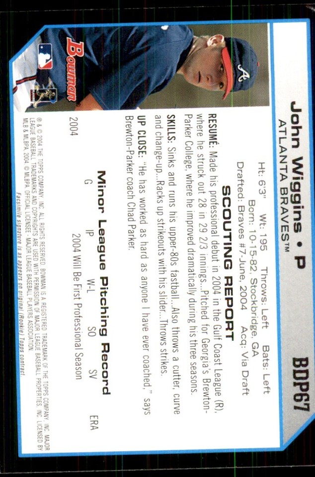 2005 Bowman John Wiggins Baseball Cards #BDP67 | eBay