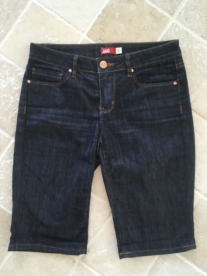 WOMENS, JAG DENIM LONG SHORTS, SIZE 6, DARK BLUE, COTTON/POLY/STRETCH ...