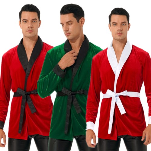 Men Ultimate Bachelor Adult Costume Velvet Kimono Bathrobe Shawl ...