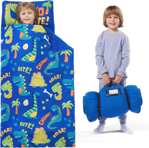Toddler Nap Mat with Pillow & Blanket - 55''*30'' for Kids Ages 3-7 ...