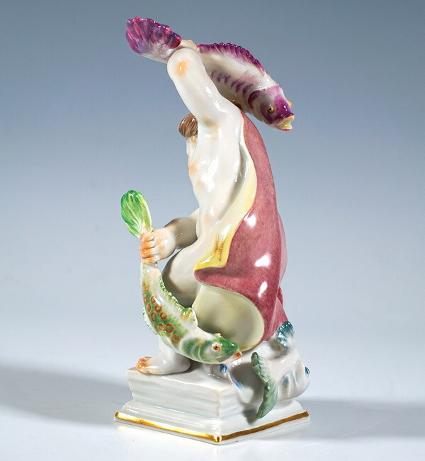 MEISSEN FIGUR TIER KREISZEICHEN " FISCH " ZODIAC SIGN PISCES H. THEIN ...