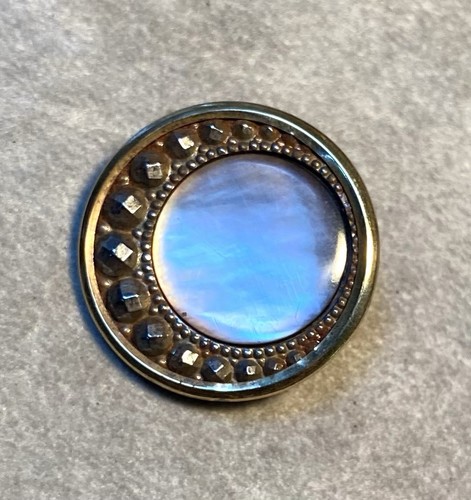 Victorian Large Metal Button W/ Steel Facet Moon Accent Design ...