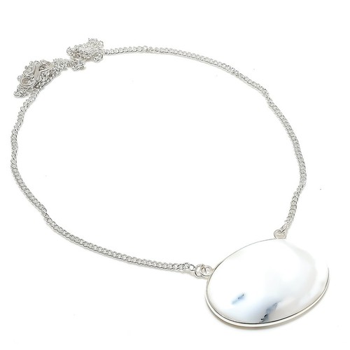 Dendrite Opal Gemstone Handmade 925 Sterling Silver Jewelry Necklace 18 ...