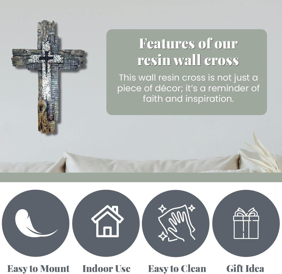 Modern Rustic Wall Cross Christian Cross Wall Decor - Brown Wood Tones ...