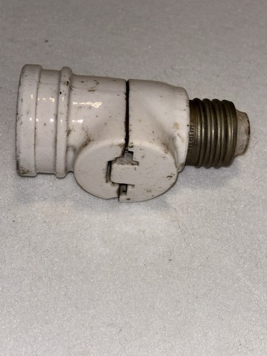 Vintage Hubbell Porcelain Lamp Light Socket Adapter Plug In Untested ...