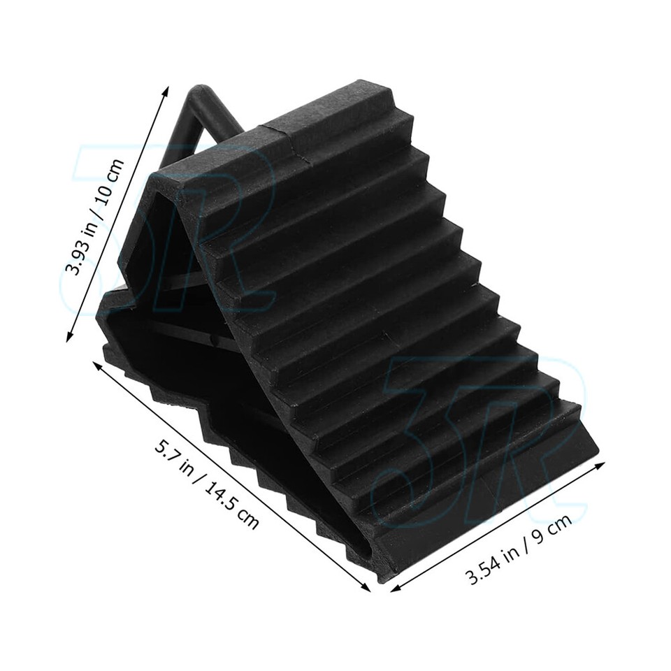 4pcs Heavy Duty Rubber Wheel Chock Tough Chocks Stops Car Trailer Boat ...