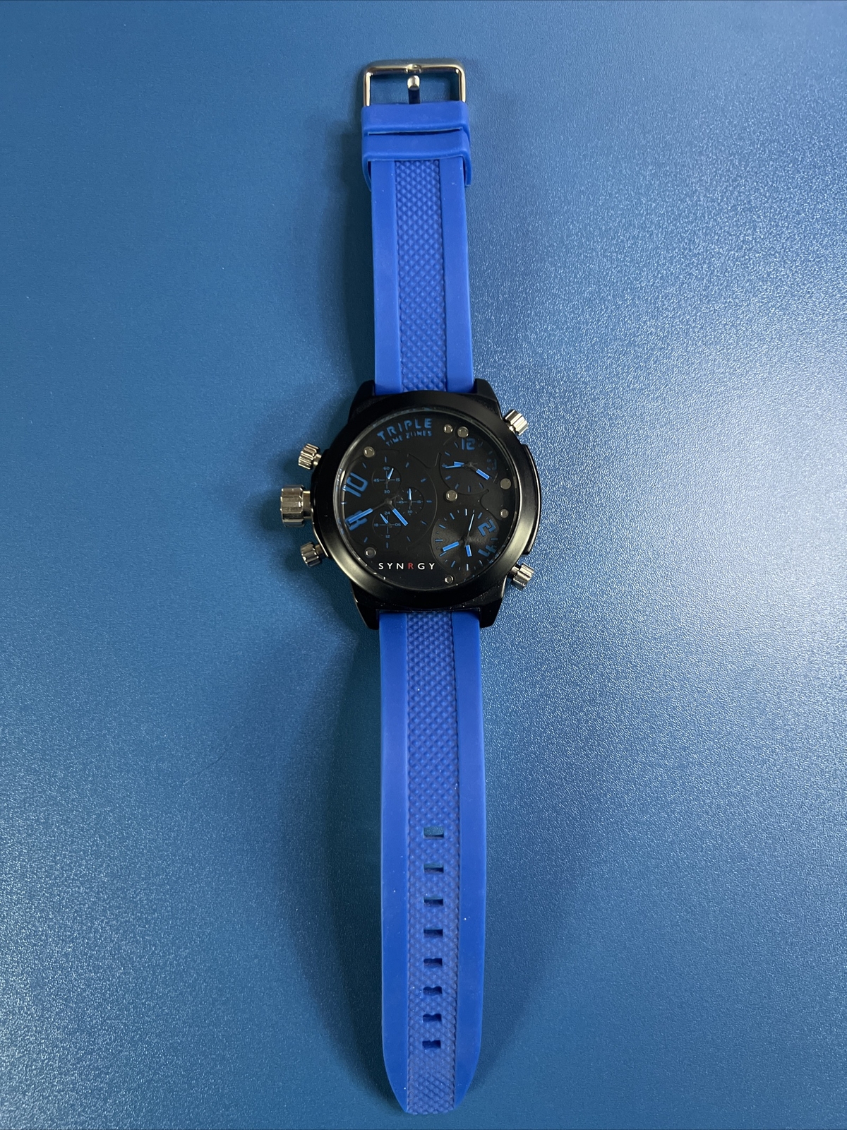 Accutime Mens Wrist Watch - Triple Time Zone Watch (XL, No box, needs ...