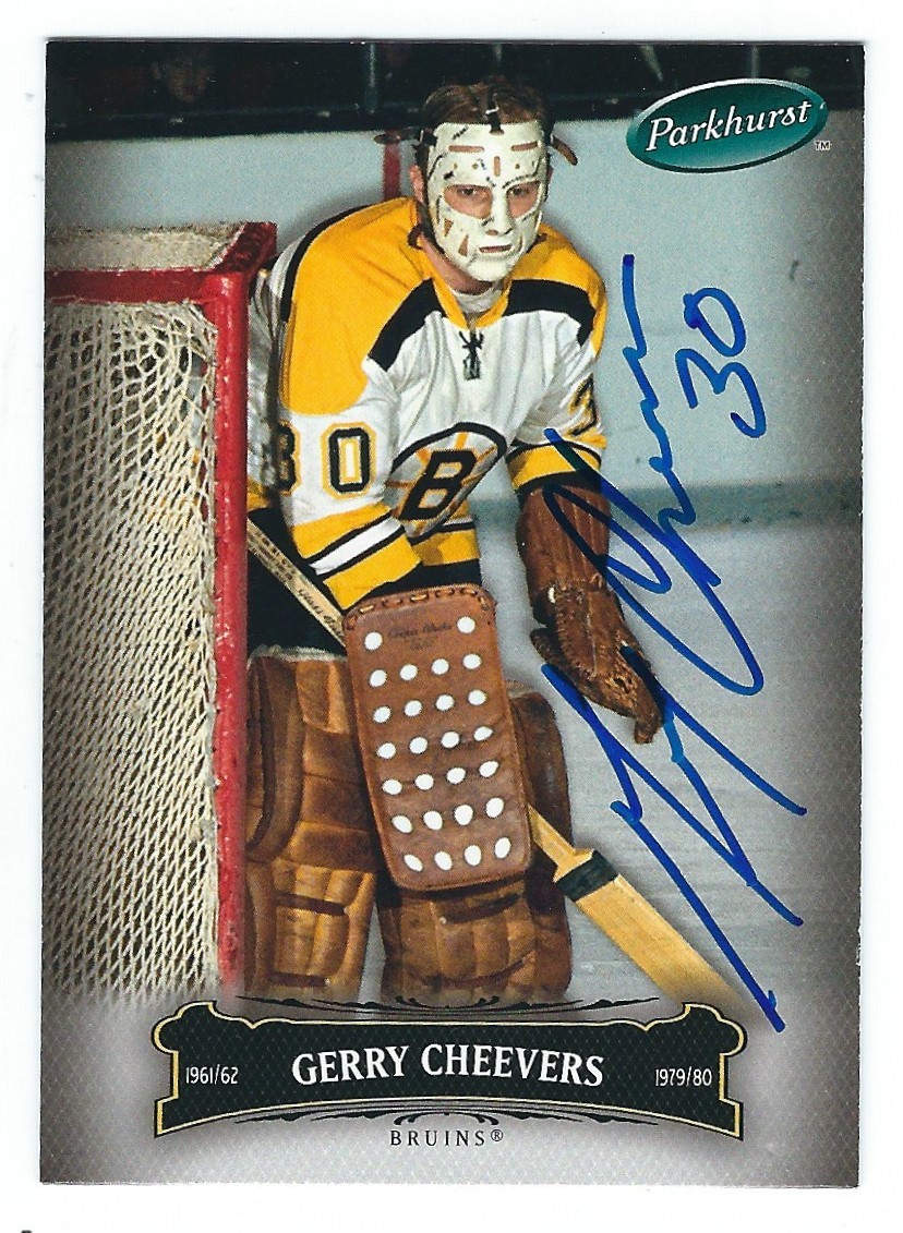 Autographed 2006-7 Parkhurst GERRY CHEEVERS Boston Bruins Card #33 w ...