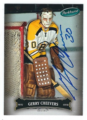 Autographed 2006-7 Parkhurst GERRY CHEEVERS Boston Bruins Card #33 w ...
