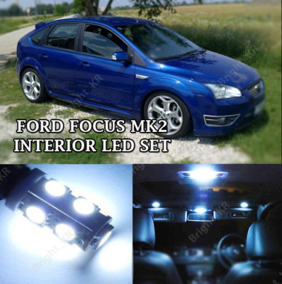 Fits FORD FOCUS MK2 INTERIOR KIT ERROR FREE PURE WHITE LED LIGHT BULBS ...