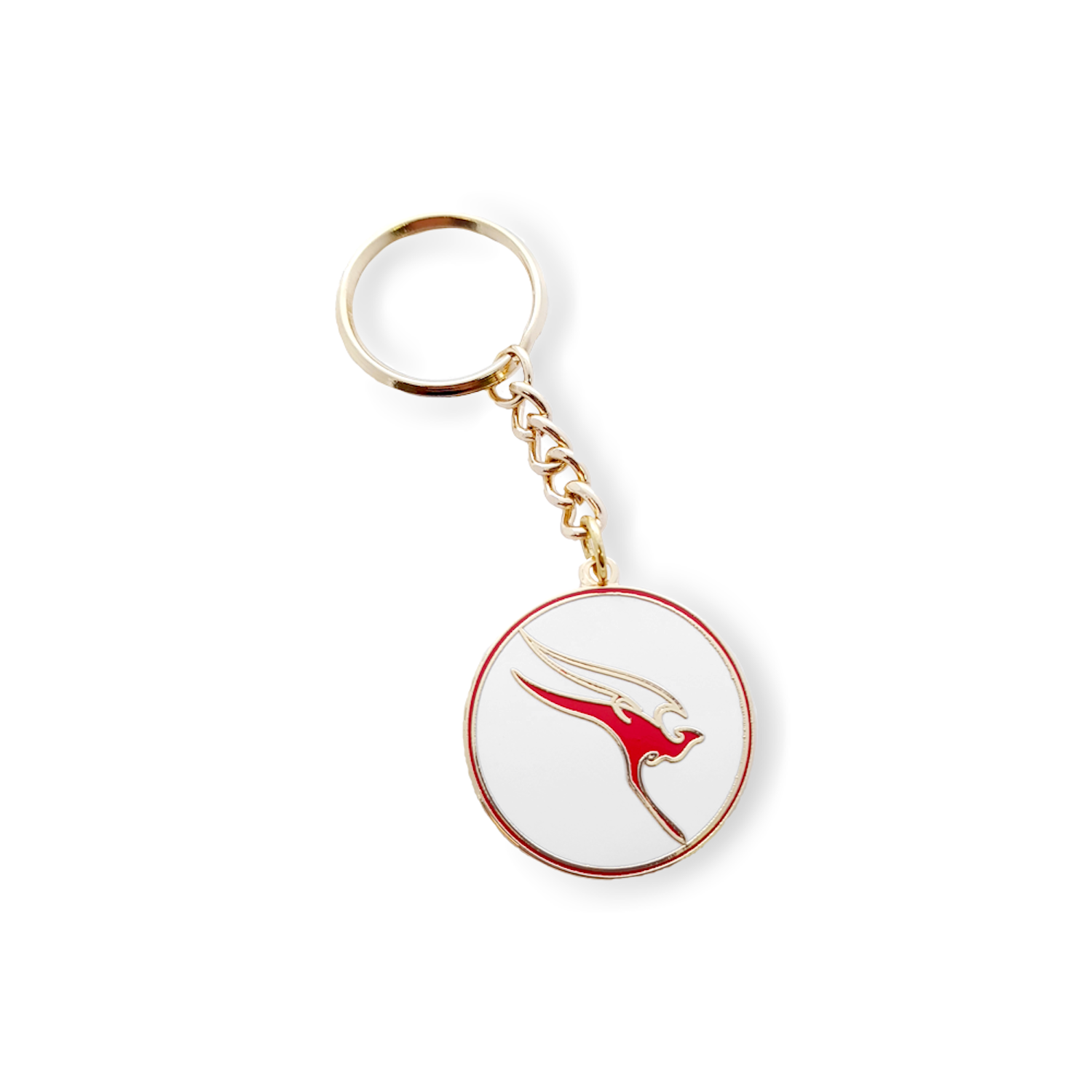 333370 QANTAS AUSTRALIA RETRO ROUND KANGAROO KEYRING KEY RING KEYS ...