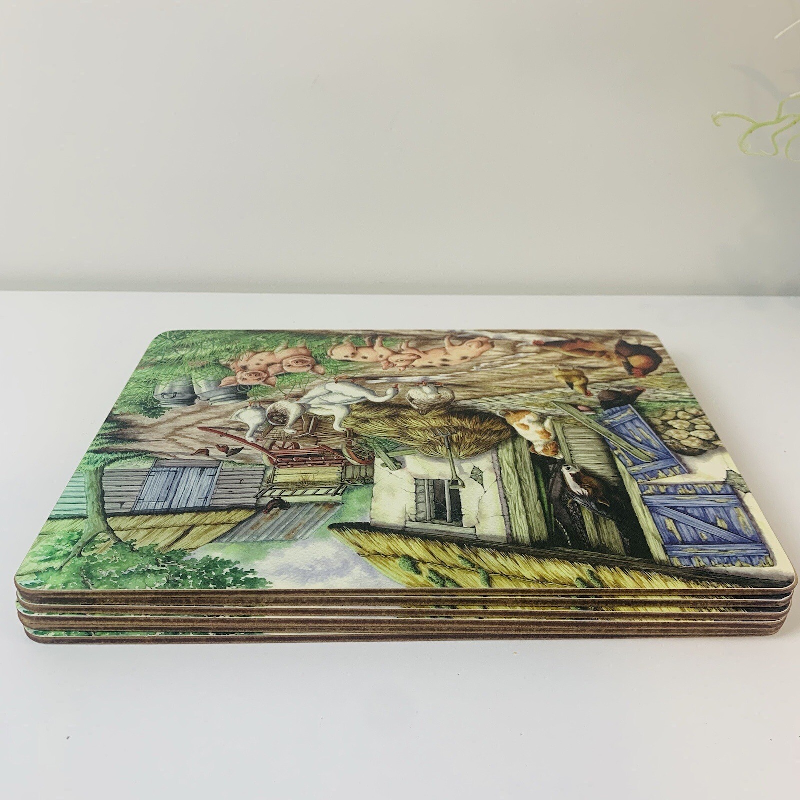 Country Kitchen Nostalgia Cork Backed Placemats Set 6 Farm Life ...