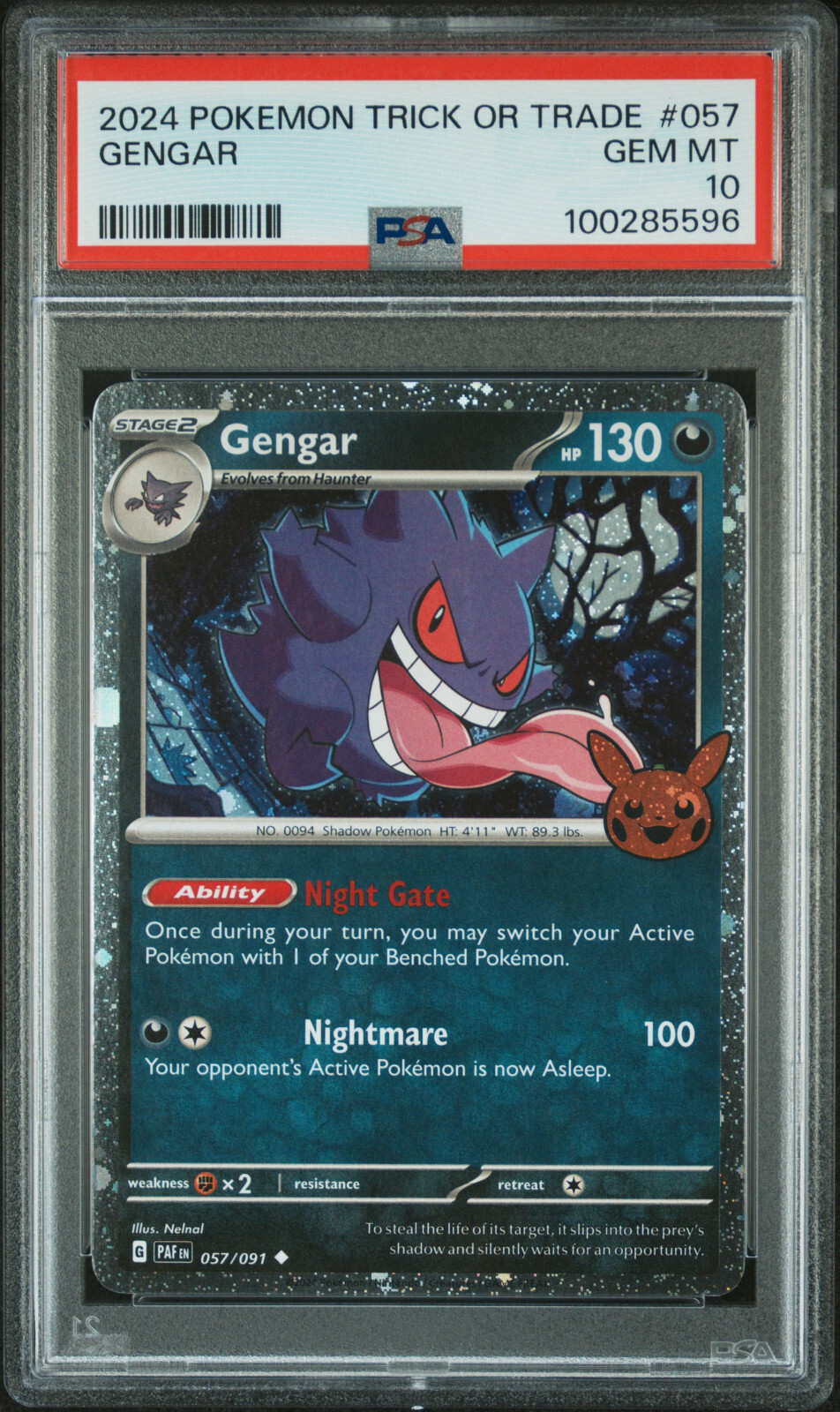 Gengar 057/091 - 2024 - Pokemon Trick Or Trade Holo - PSA 10 - LOW POP ...