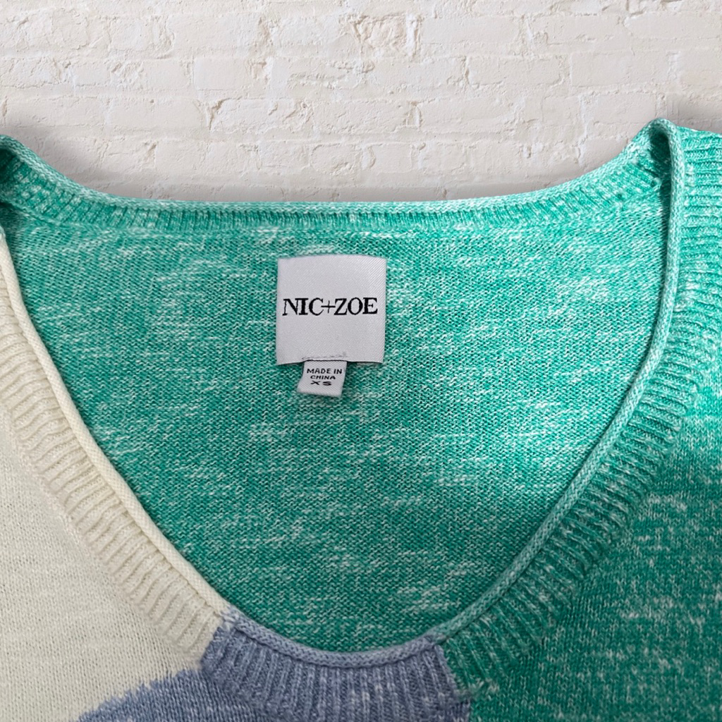 NIC+ZOE Leaf Burst Cotton-Blend Knit Sweater Size XS | eBay