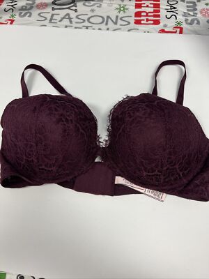 Victoria's Secret VS 38D Dream Angels Push Up Bra Underwire Burgundy ...