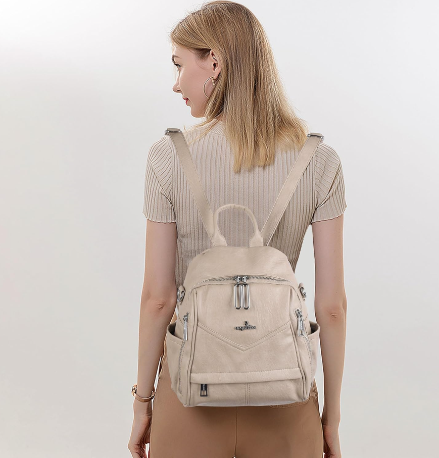 Small Vegan Leather Backpack Purse for Women with Removable Strap ...