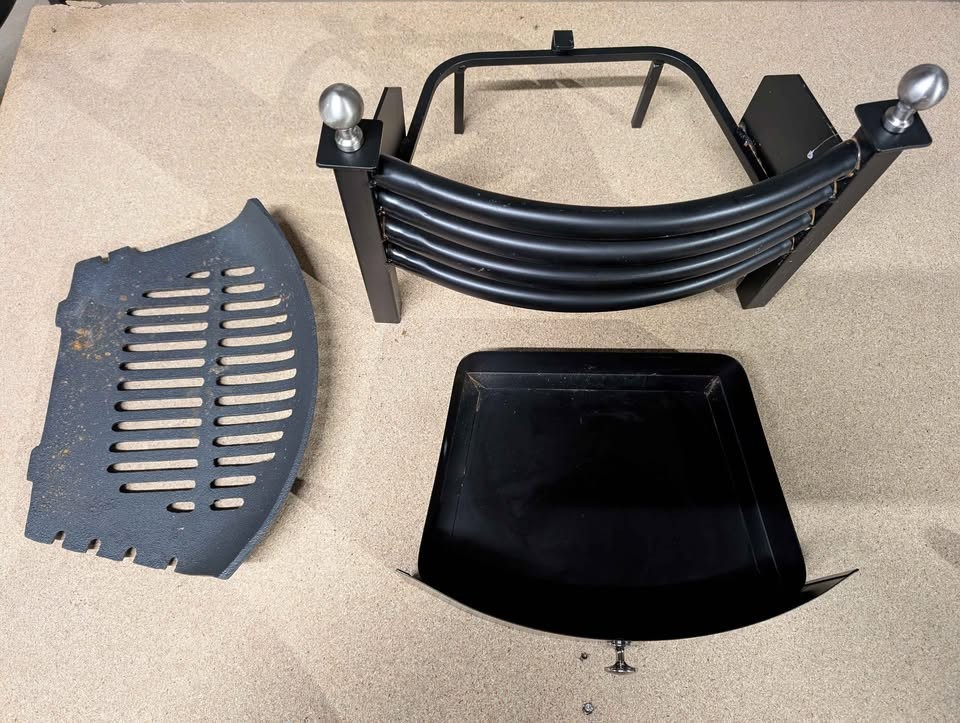 CLEARANCE 16'' Fire Fret Set Cast Iron Front Grate Fireplace Rusty ...