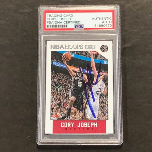 2015-16 NBA Hoops #207 Cory Joseph Signed Card AUTO PSA Slabbed Raptors ...
