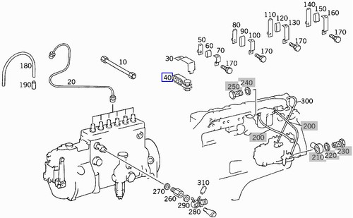 Mercedes Diesel Fuel Injector Line Holder Clamp Bracket A0009951807 New ...