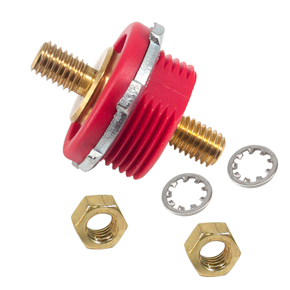 Thru Panel Battery Cable Bulkhead Connector Positive RED Terminal Post ...