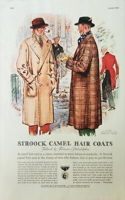 1937 Tailored by Freeman Philadelphia Vintage Ad stroock camel hair ...