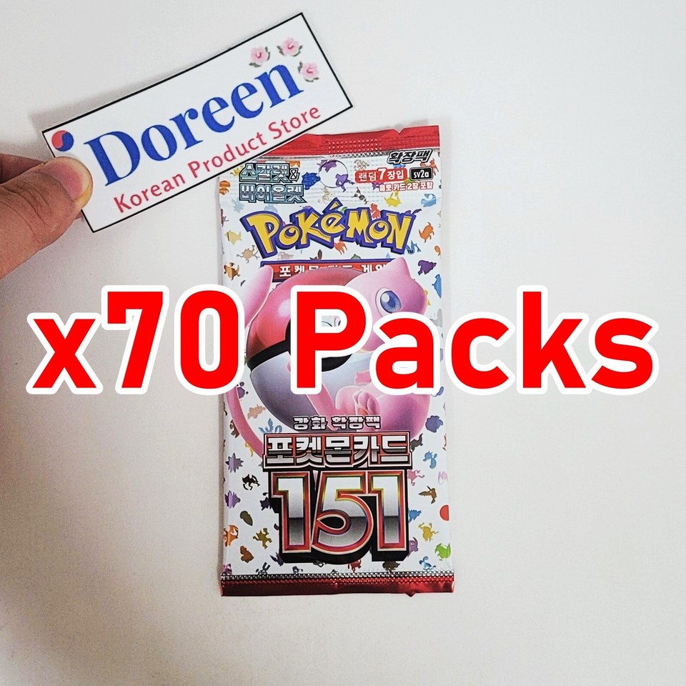 70 Packs Pokemon Card TCG 151 Booster Scarlet&Violet Sealed Sv2A (+8 ...