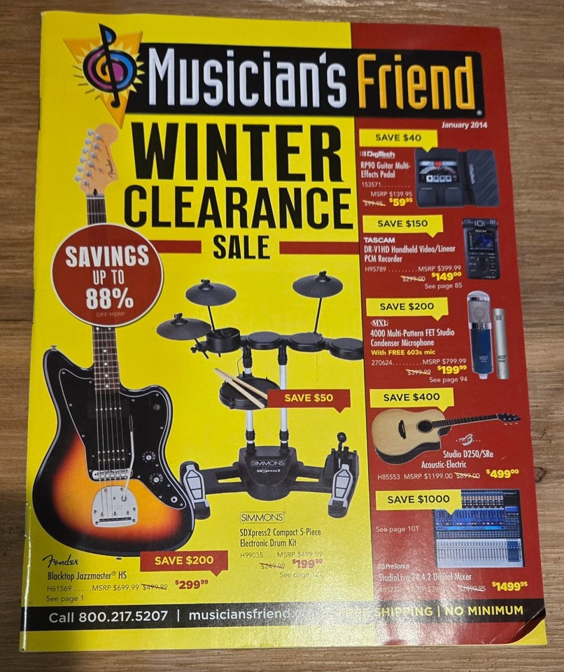 Musicians Friend Catalog January 2014 Winter Clearance | eBay