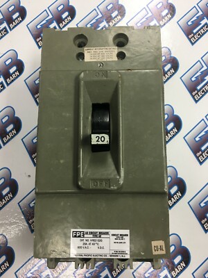 FPE HF631020, 20 Amp, 600 Volt, 3 Pole Circuit Breaker-RECONDITIONED ...