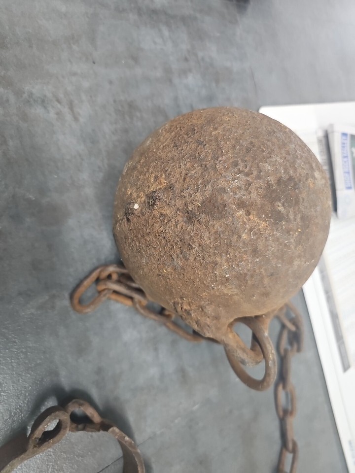 Antique Ball And Chain Heavy Prison History | eBay