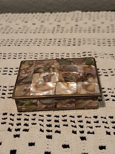 Vtg Abalone Box Shell Trinket Box Silver Trinket Box Mexico | eBay