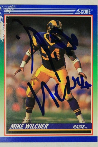 Mike Wilcher Los Angeles Rams UNC Autographed Signed 1990 Score NFL ...