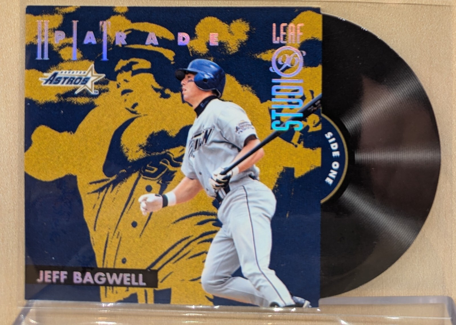 1996 Leaf Studio HIT PARADE #4 Jeff Bagwell HOF DIE CUT VINYL RECORD ...