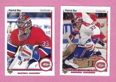 1990-91 UPPER DECK PATRICK ROY PROMO AND REGULAR ISSUE CARDS MONTREAL ...