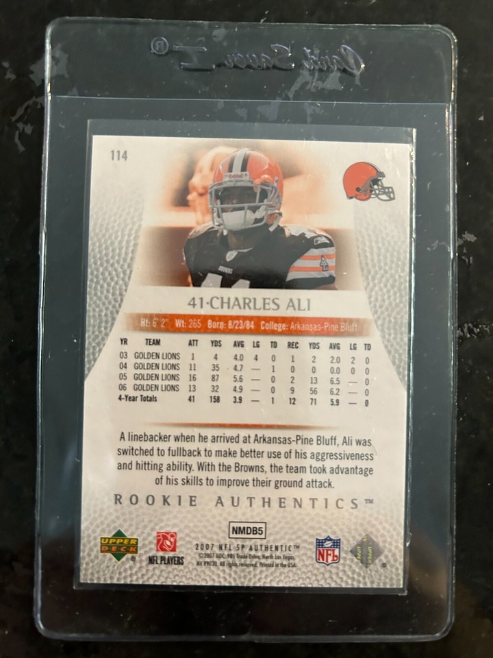 2007 SP Authentic #114 Charles Ali Football Card RC SN 0721/1399 MADE ...