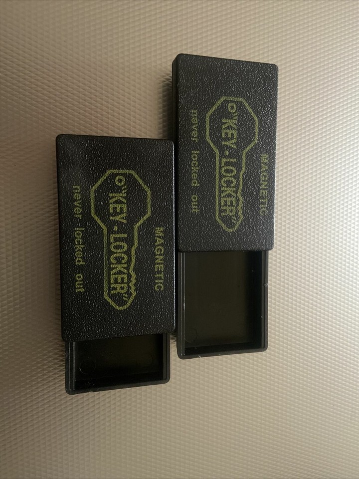 2x Magnetic Key Holder Box Safe strong neodymium magnets Spare Key Car ...