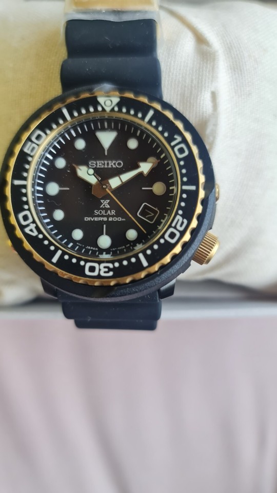 SEIKO ProspeX SNE498P1 Solar Tuna Diver's 200m Watch Gold Rubber V157 ...