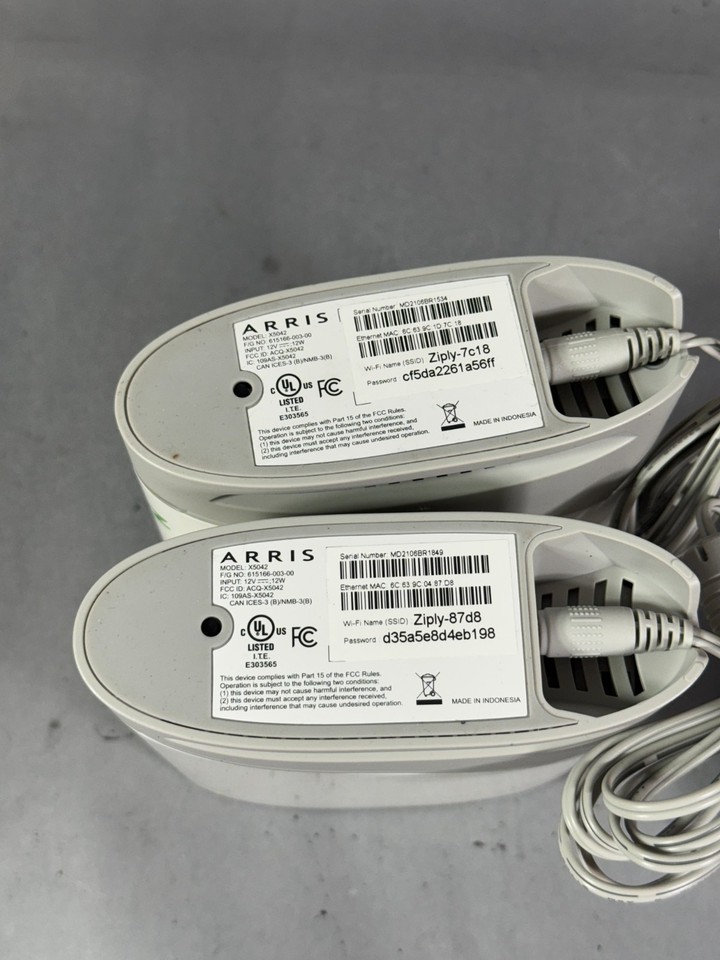 Arris X5 Ziply Fiber Model X5042 Easy Mesh Wi-Fi 6 Extender (2) | eBay