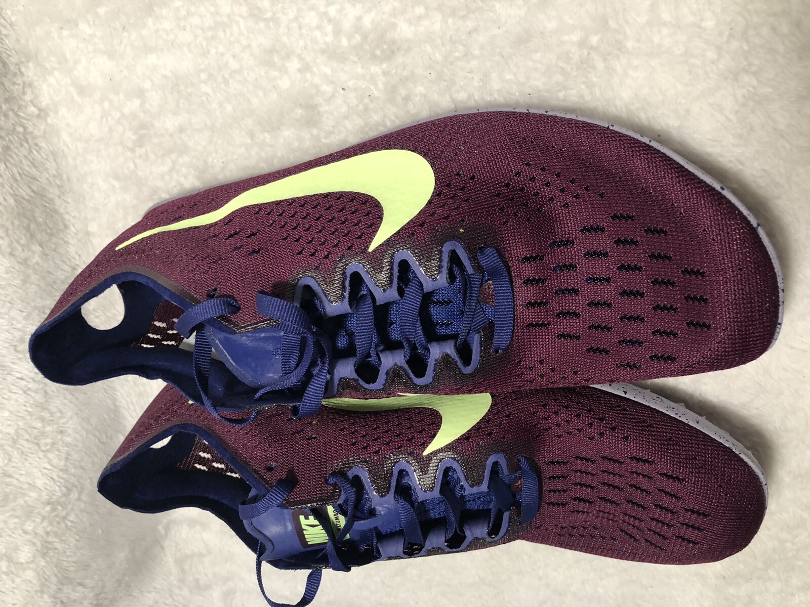 NIKE ZOOM MATUMBO 3 TRACK SPIKES BORDEAUX/LIME 835995 600 MEN'S SZ 14 ...