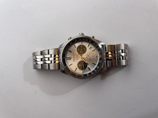 SEIKO Men's Watch Chronograph Quartz Silver Dial Steel SSB425 Valentine ...