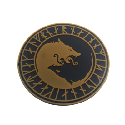 3D PVC Rubber VIKING OF WOLVES AND RUNES Hook Patch Waterproof Fastener ...