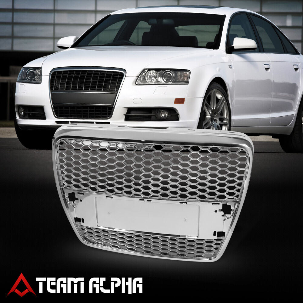 Fits 2005-2008 Audi A6 Honeycomb Mesh RS Style Badgeless Upper Front ...