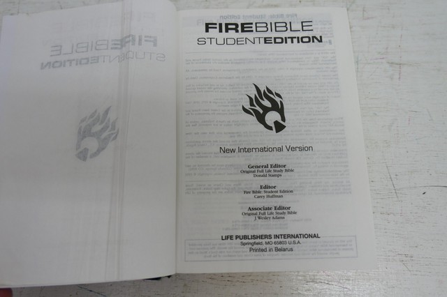 Fire Bible-NIV-Student by Carey Huffman (2009, Hardcover) for sale ...