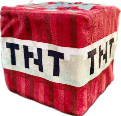 Minecraft TNT Block 5” Plush Toy Factory Stuffed Figure Mojang Game Red ...
