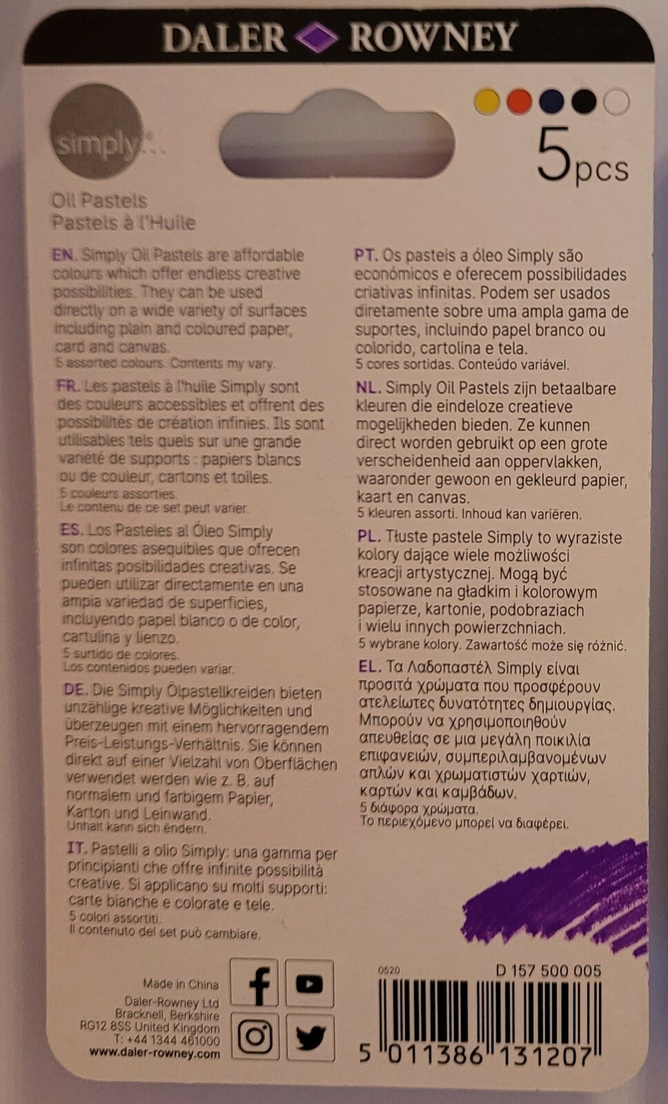 Daler Rowney Oil Pastels assorted standard colours | eBay UK