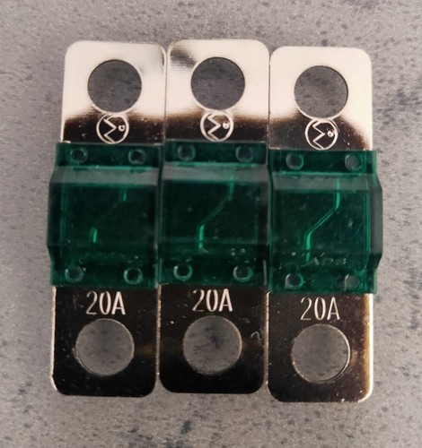 3 pcs 20 AMP Midi Fuses for Dual Battery ANS Fuse Holder Solar Caravan ...
