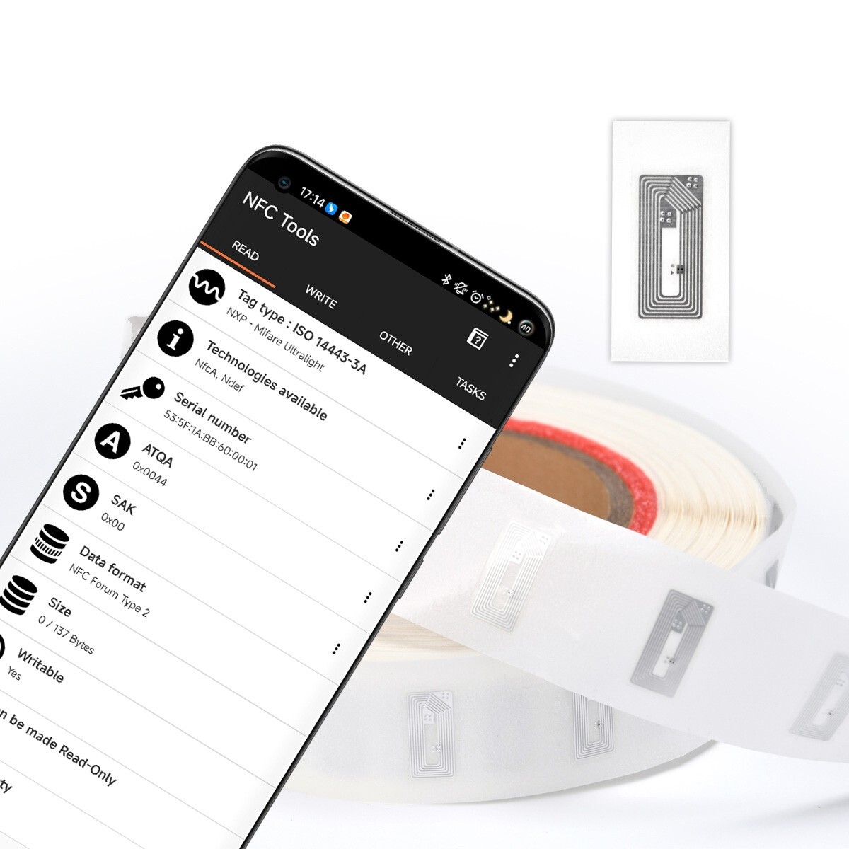 20 Mini Size Transparent NFC Tag213 Stickers 20x10mm NFC Nail Chips ...