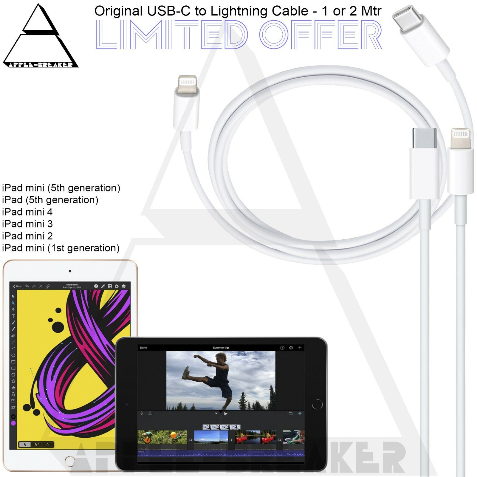 Original Apple USB-C to Lightning Cable Charging Lead iPad mini all ...