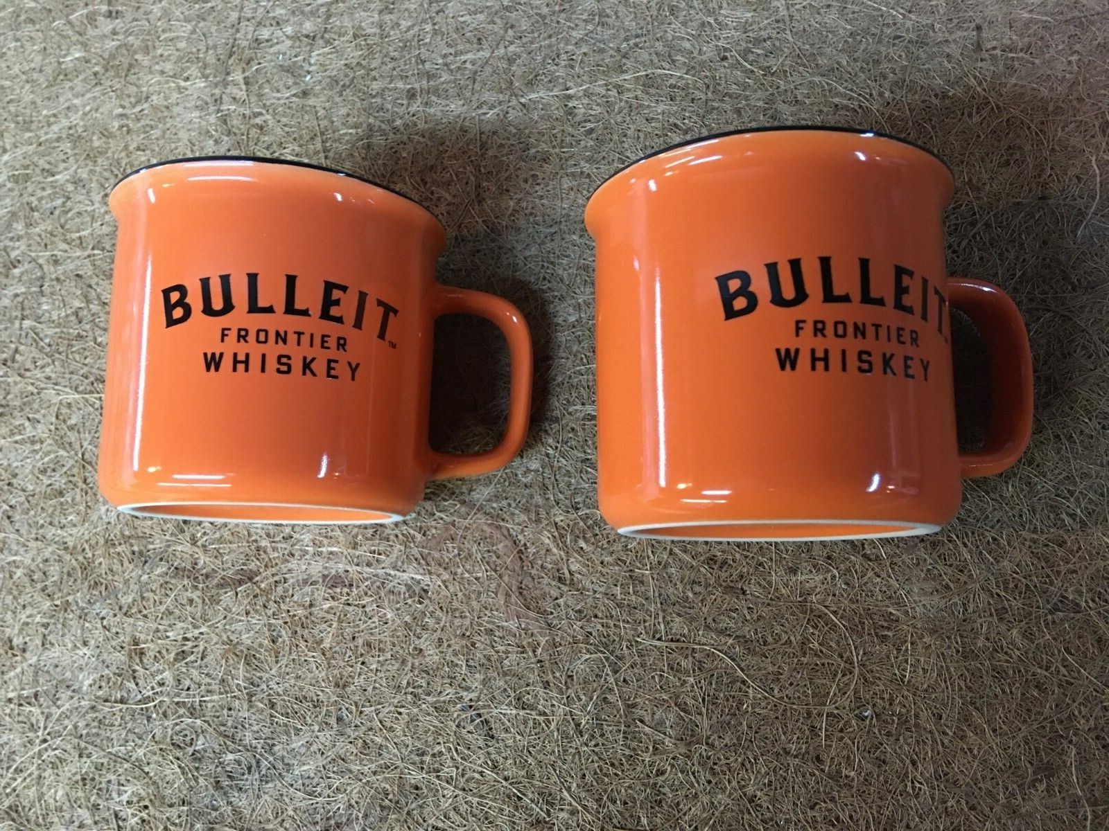 (Set Of 2) - "BULLEIT"Frontier Kentucky Whiskey/Bourbon Ceramic Orange ...